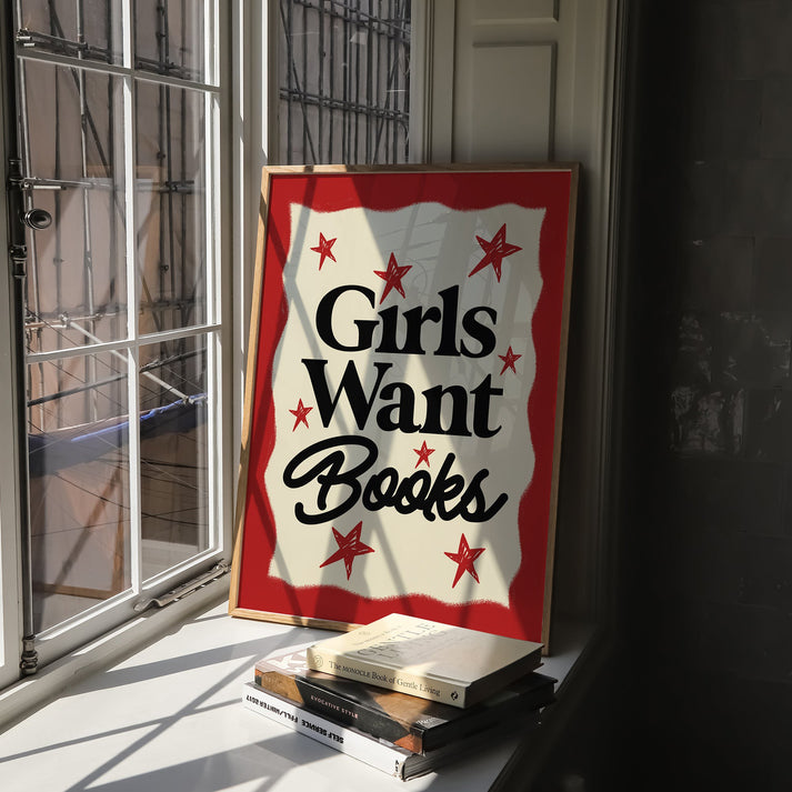 Girls Want Books Print – Lune Club